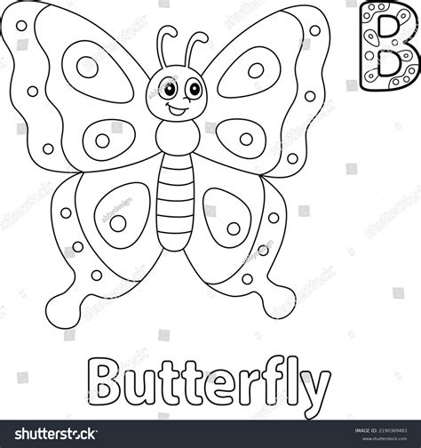 나비 알파벳 Abc 색상 지정 페이지 스톡 벡터로열티 프리 2190369483 Shutterstock