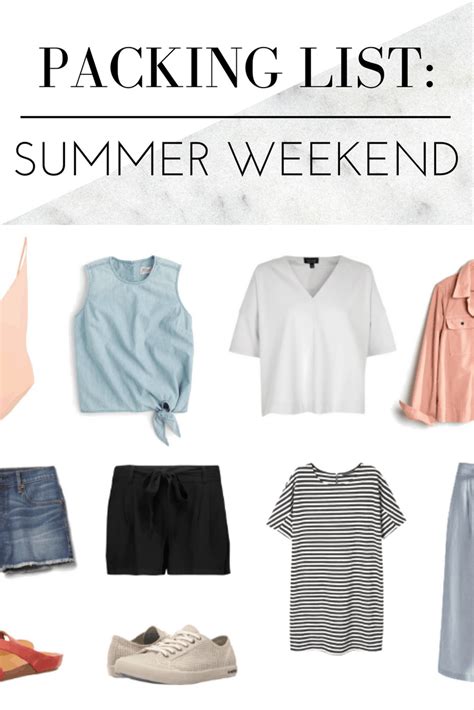 Heres Exactly What To Pack For A Summer Weekend Trip College Fashion