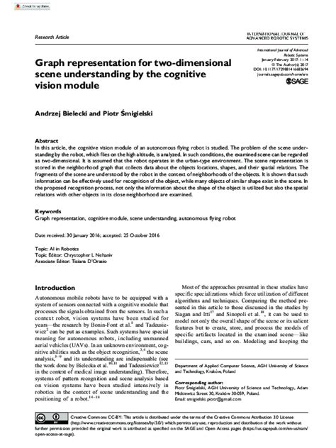 Pdf Graph Representation For Two Dimensional Scene Understanding By The Cognitive Vision Module
