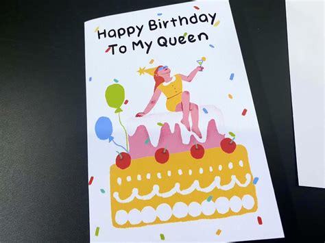 Happy Birthday To My Queen Greeting Card Adorable Handmade Birthday