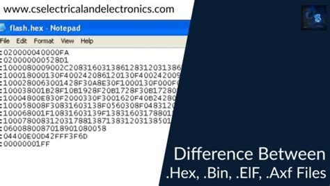 Difference Between Hex Bin Elf Axf Files Purpose Examples