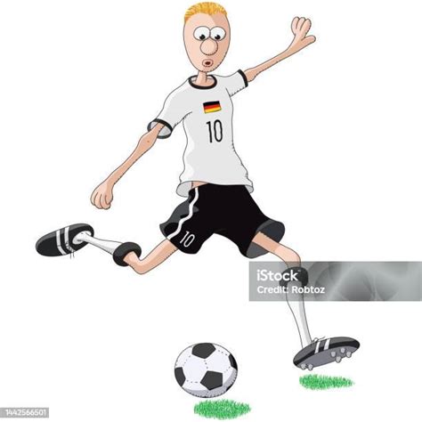 공을 차는 독일 축구 선수 T 셔츠에 대한 스톡 벡터 아트 및 기타 이미지 T 셔츠 검은색 경쟁 Istock