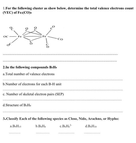 Solved 1 For The Following Cluster As Show Below Determine