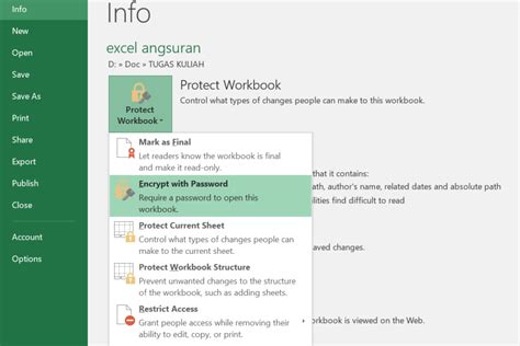 Cara Melindungi File Excel Dengan Memberi Password