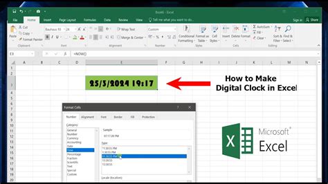 how to make digital clock in excel hindi vid01 2024 youtube