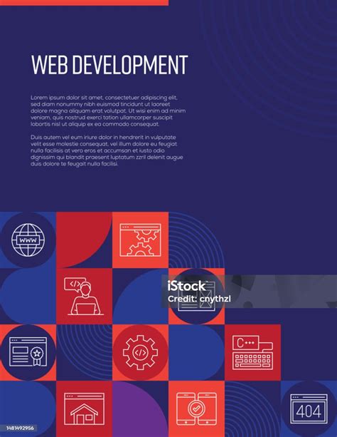 Web Development Related Design With Line Icons Simple Outline Symbol Icons Stock Illustration