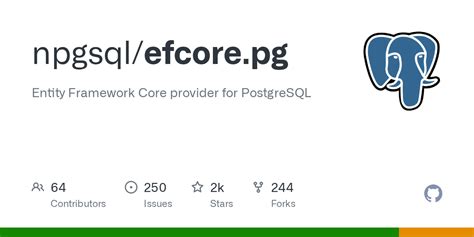 Github Npgsqlefcorepg Entity Framework Core Provider For Postgresql