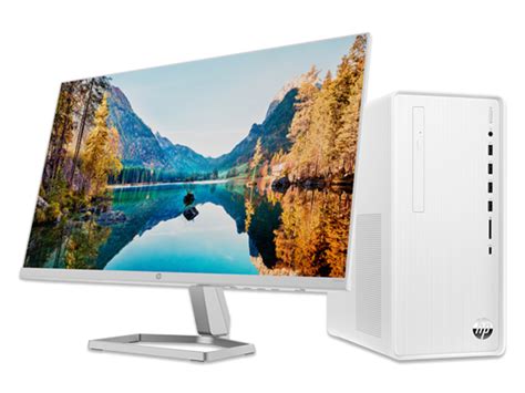 HP Pavilion Desktop PC HP M24fw 23 8 FHD White Monitor Bundle