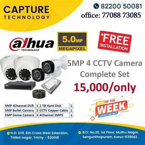 Dahua 5mp 4 Cctv Camera Set For Outdoor At ₹ 18500 Piece In Tiruchirappalli Id 2855346757348