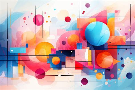 Vibrant Abstract Geometry Ai Generation Stock Image Image Of