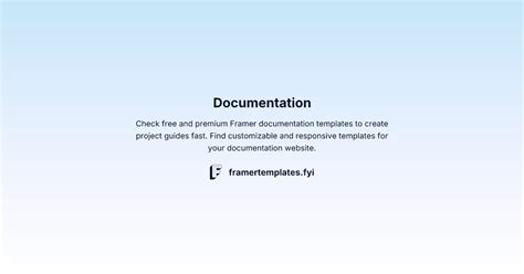 Best Free And Premium Documentation Templates For Framer