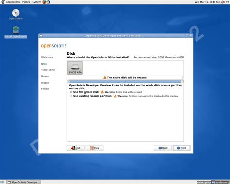 Operating System Screenshot Sun Opensolaris Preview2 05