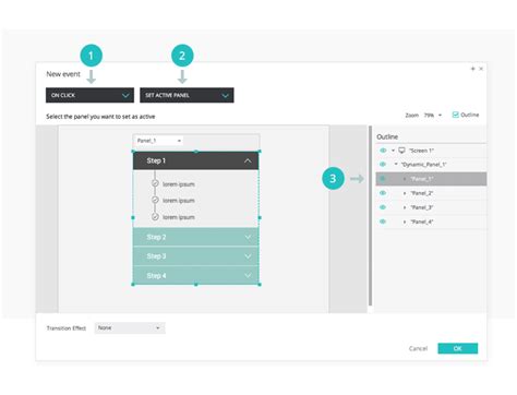 Interactive Wireframes Design Accordions