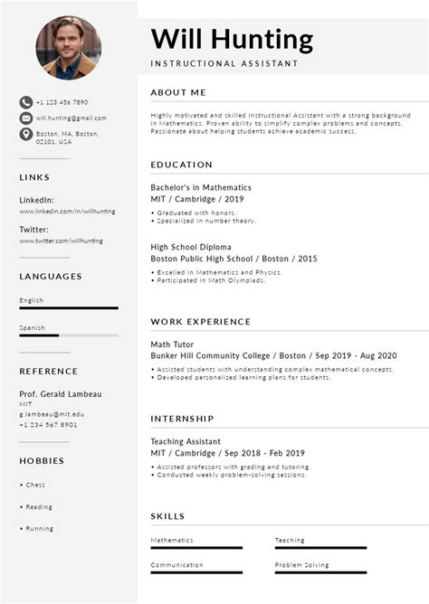 Entry Level Instructional Assistant Resume Templates And Tips