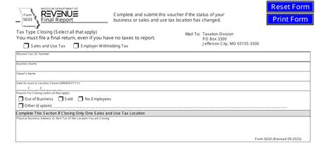 Form 5633 Download Fillable Pdf Or Fill Online Final Report Missouri 2015 — 2025 Templateroller