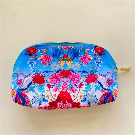 Camilla Blue Pink Floral Clutch Cosmetic Bags
