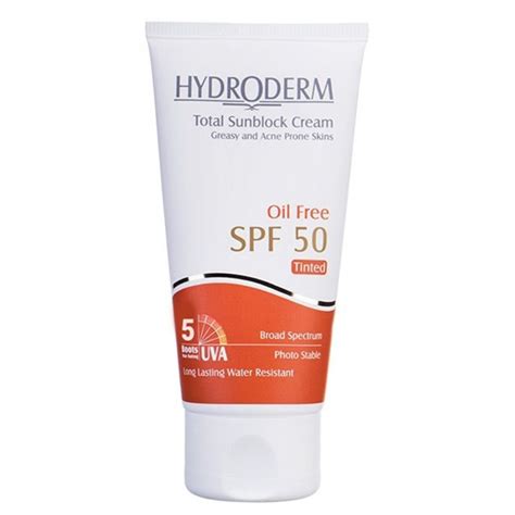 کرم ضد آفتاب هیدرودرم رنگی مدل Medium Beige سری فاقد چربی Spf50 حجم 50