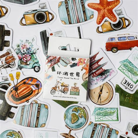 46 Pcs Mini Size Scrapbook Stickers Doraking Diy Decoration Travel