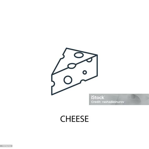 Ilustración De Icono De Línea Conceptual De Queso Ilustración De Elementos Simples Concepto De