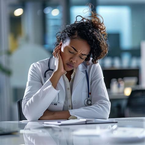 Analyzing The Challenges Of Healthcare Workforce Burnout Premium Ai Generated Image