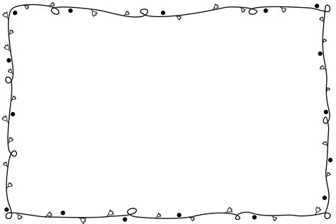 Vector Cute Border Black Line With Mini Flower And Polka Dot On
