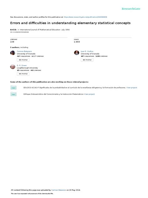 Errors And Di Culties In Understanding Elementary Statistical Concepts Pdf Heuristics In