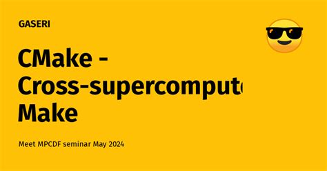 Cmake Cross Supercomputer Make Gaseri