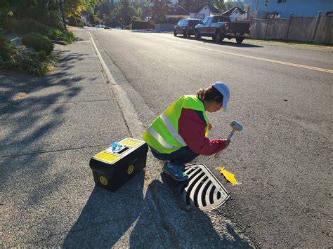 summer storm drain marking to raise awareness — hoy scott watershed society