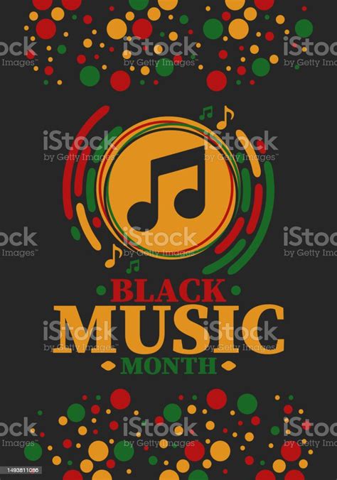 6 월 블랙 뮤직 월 아프리카계 미국인 음악 감상의 달 미국에서 매년 축 하 합니다 음악 개념입니다 포스터 카드 배너 및 배경 벡터 일러스트 0명에 대한 스톡 벡터 아트 및