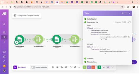 Set Variable Not Evaluating Expression Stuck With Item Amount Usd From Array Aggregator
