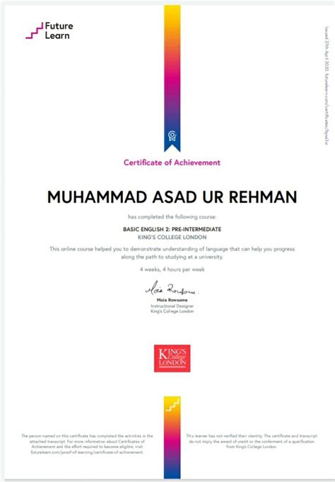 Futurelearn Onlinecourse Onlinelearning Muhammad Asad Ur Rehman