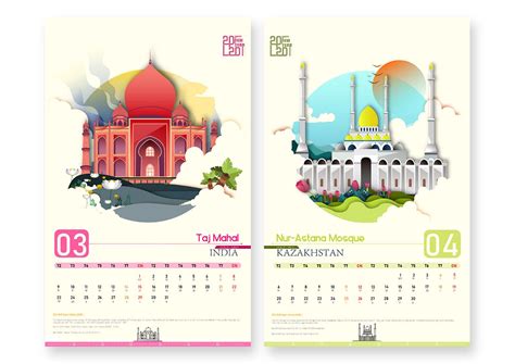 World Cultural Heritage Illustration Calendar Ui Ux On Behance