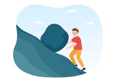 Challenge Illustration With Businessman Running To The Top And Overcoming Obstacle For Landing