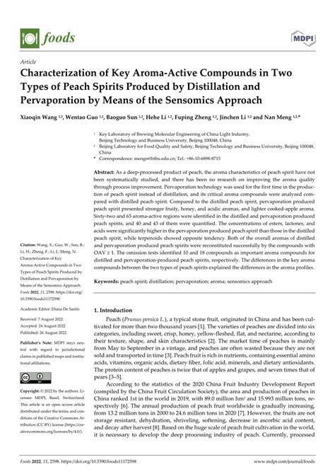 Pdf Characterization Of Key Aroma Active Compounds In Two Types Of