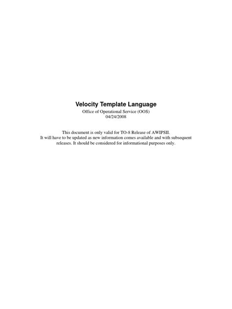Velocity Template Language Pdf Control Flow Boolean Data Type