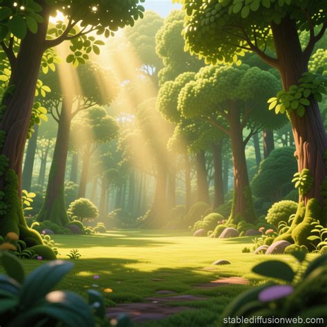 Whimsical Animated Forest Scene Stable Diffusion Online