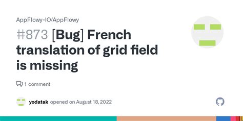 Bug French Translation Of Grid Field Is Missing · Issue 873