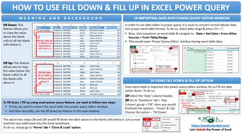 Using Fill Down Or Fill Up In Excel Power Query Excel Unlocked