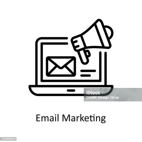 이메일 마케팅 벡터 개요 아이콘 디자인 그림입니다 흰색 배경에 비즈니스 및 금융 기호 Eps 10 파일 경영자에 대한 스톡 벡터 아트 및 기타 이미지 Istock