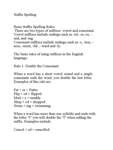 Suffix Spelling Rules 2 Pdf Consonant Vowel
