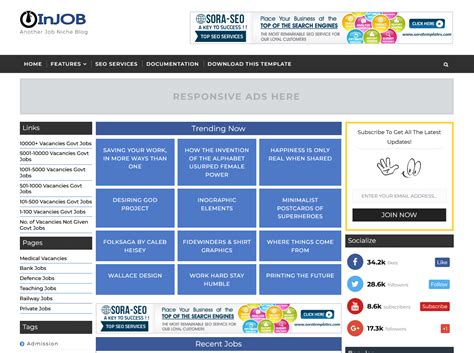Top 10 Best Job Template For Blogger Free Download W3templates
