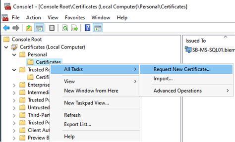 Install A Certificate On Microsoft Sql Server And Enable Protocol Encryption Automated Vision