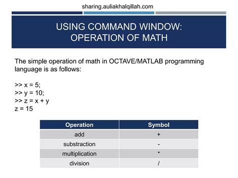 basic of octave matlab programming language pptx