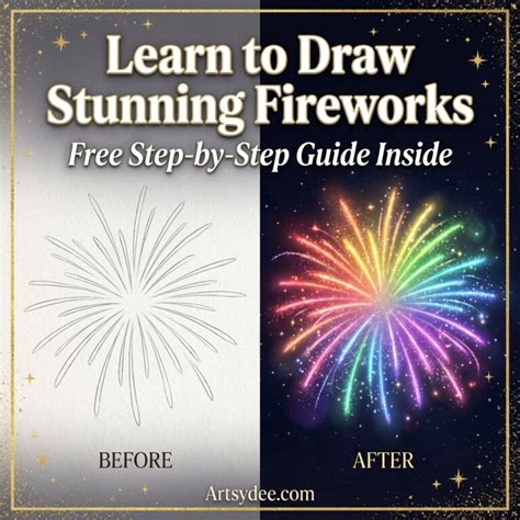 How To Draw Fireworks Easy Step By Step Tutorial Free Printable Drawing Guide Artsydee
