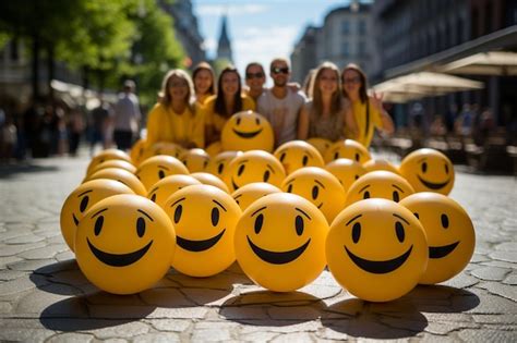 Expressando Alegria Smileys Vibrantes E Emojis Comemorando O Rosto