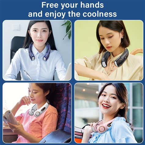 🔥portable Hanging Neck Fan Hands Type C Rechargeable Digital Display
