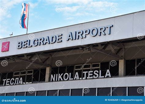Belgrade Nikola Tesla Airport Editorial Stock Image Image Of Entrance