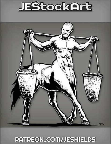 Fantasy Bald Centaur Carrying Water Inb