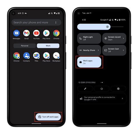 Pausing Or Turning On Your Work Profile On Android Workplace Help Center