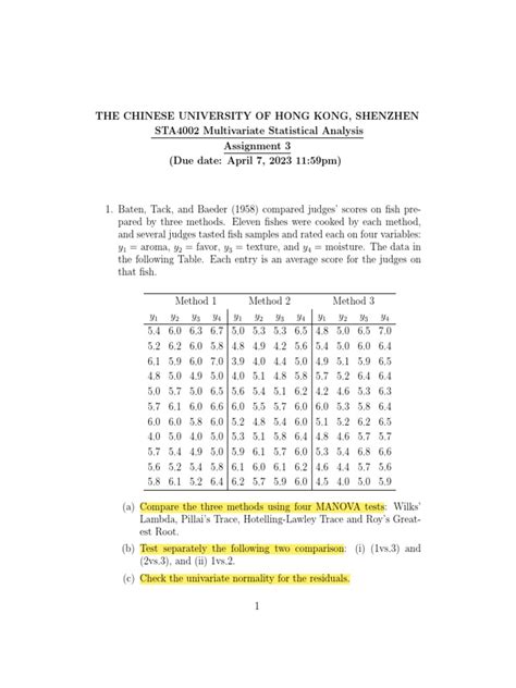 Homework Of Multivariate Statistical Analysis Pdf Scientific Method